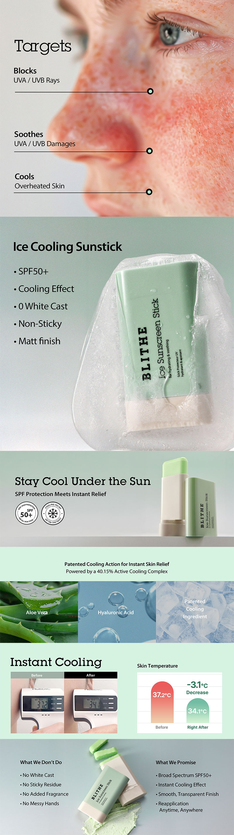 BLITHE Ice Sunscreen Stick 21g