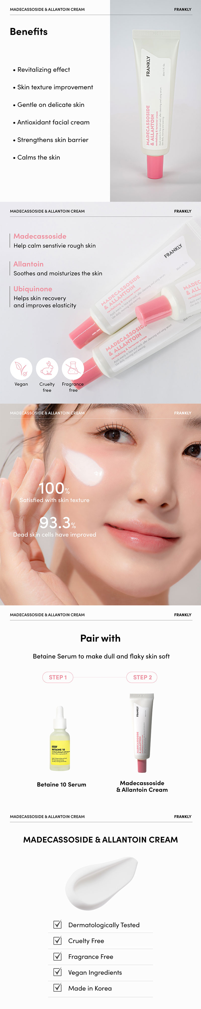 FRANKLY Madecassoside & Allantoin Cream 30ml
