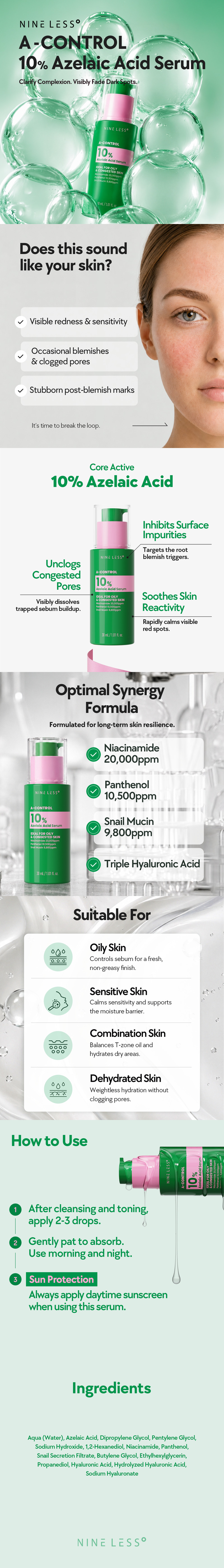 NINELESS A-Control Azelaic Acid Serum 30ml