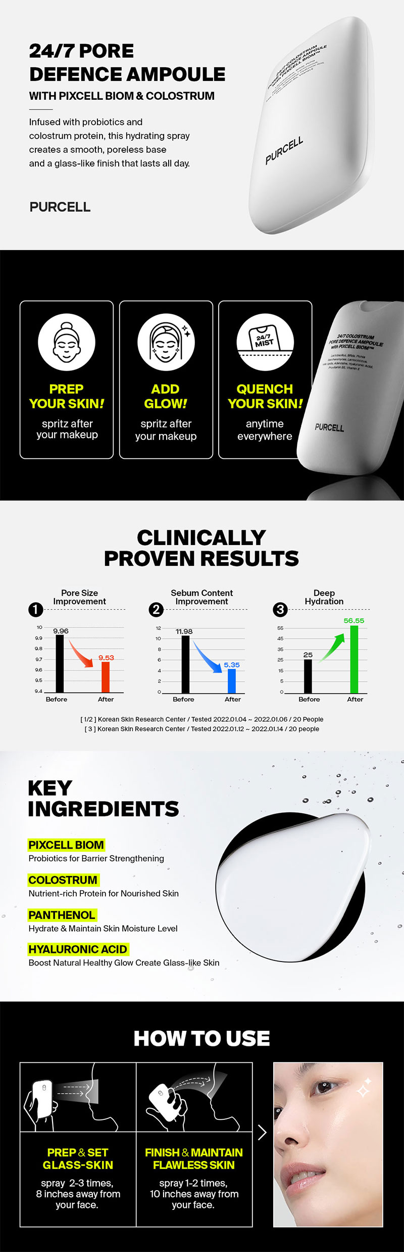 PURCELL 24/7 Colostrum Pore Defence Ampoule 55ml